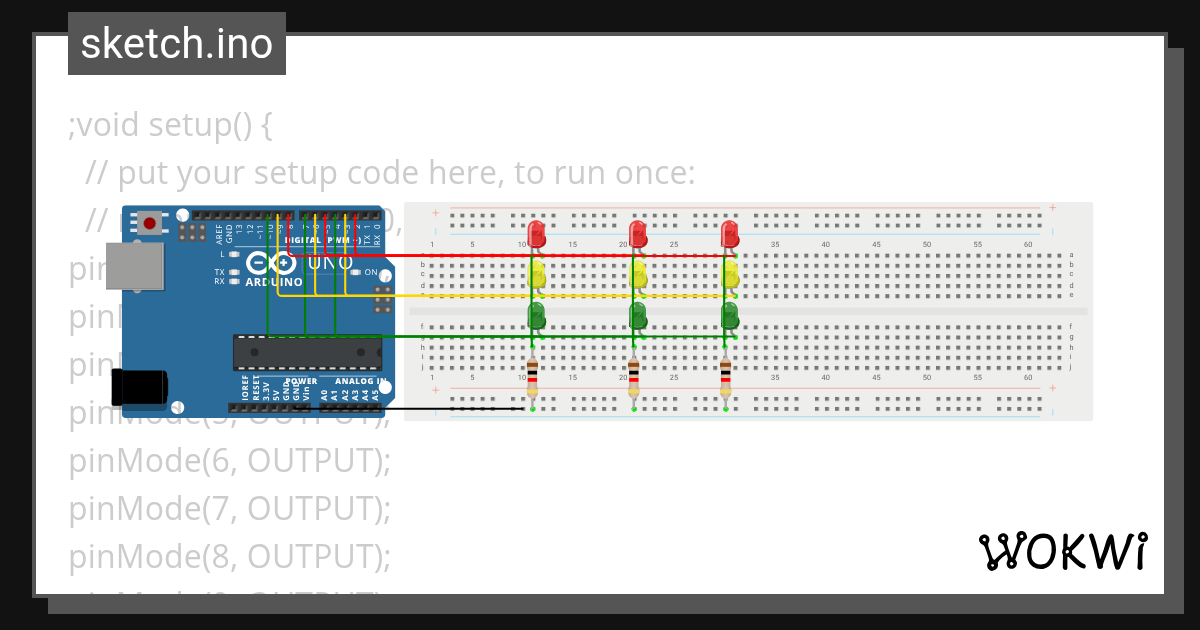 Lampu Lalu Lintas Wokwi Esp32 Stm32 Arduino Simulator 