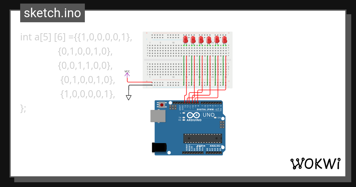 variable array 2 dimension newnew - Wokwi ESP32, STM32, Arduino Simulator