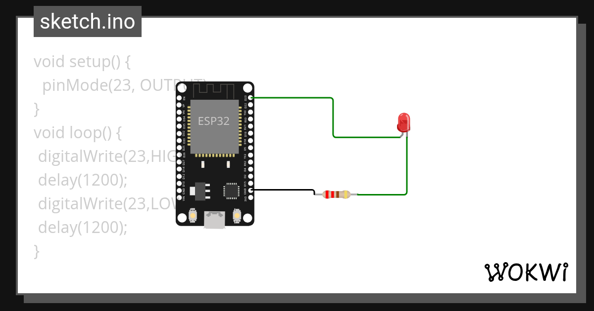 Led灯 Wokwi Esp32 Stm32 Arduino Simulator 2046