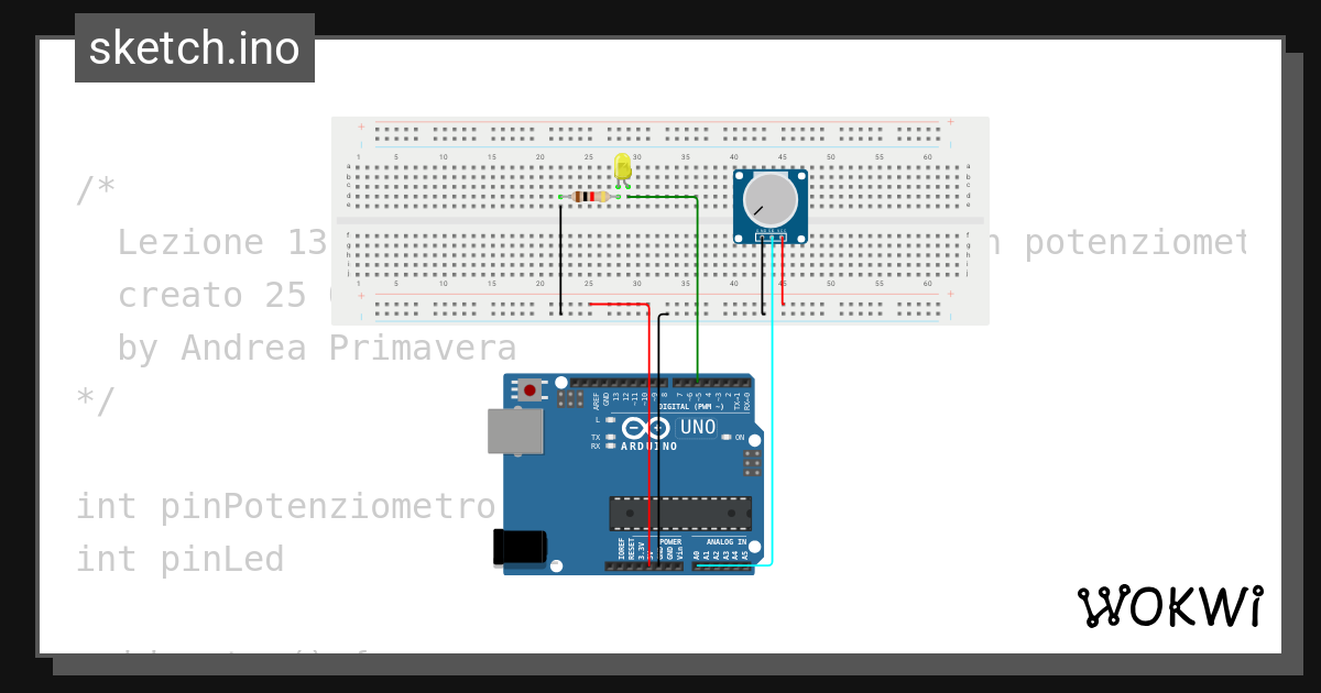 Potenziometro Regola Led Wokwi Esp32 Stm32 Arduino Simulator 2912