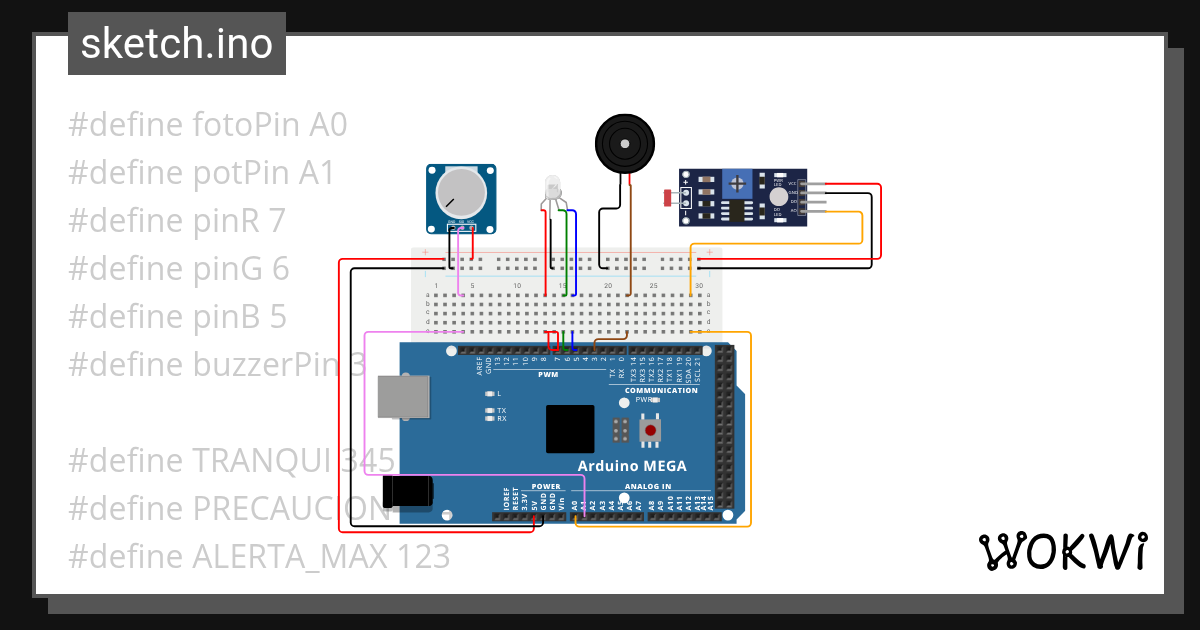 Alarm sensor - Wokwi ESP32, STM32, Arduino Simulator