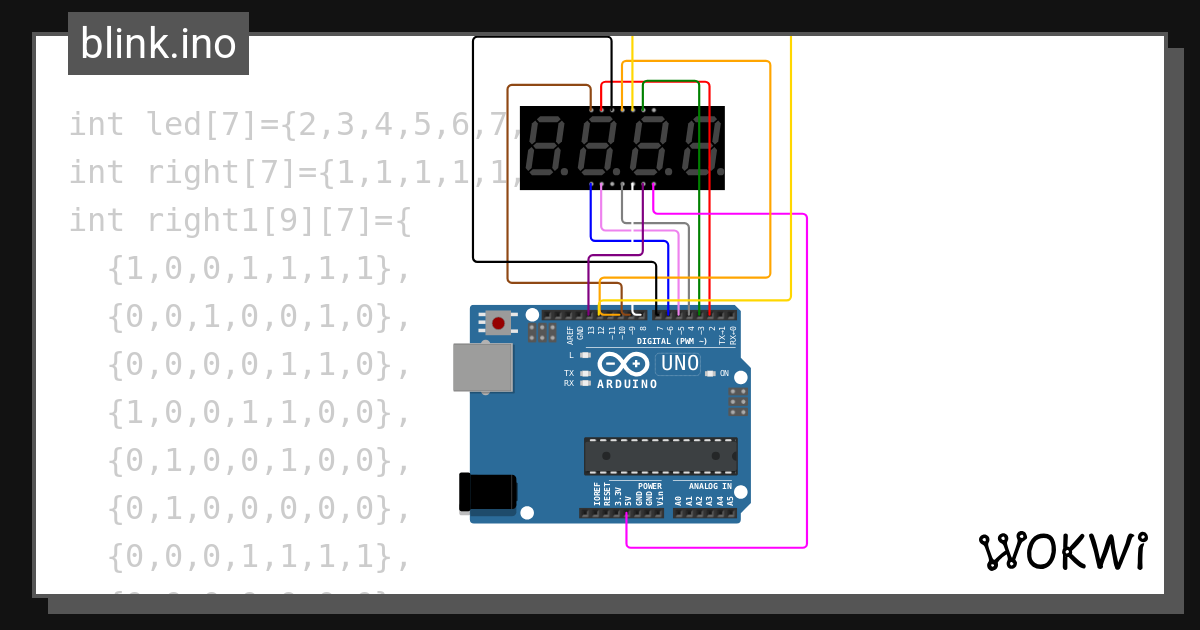 四位数码管 Copy 3 Wokwi Esp32 Stm32 Arduino Simulator