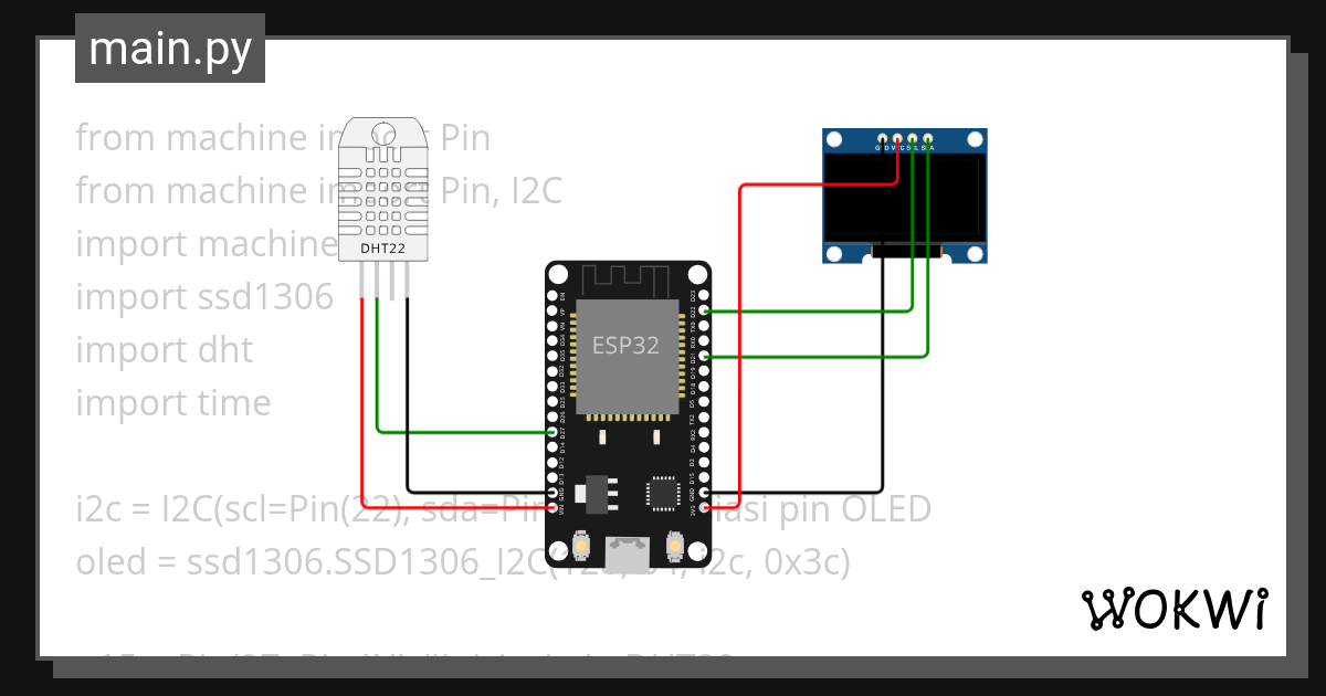 Percobaan Temperature, Humidity Sensor – Sensor DHT - Wokwi ESP32, STM32, Arduino Simulator
