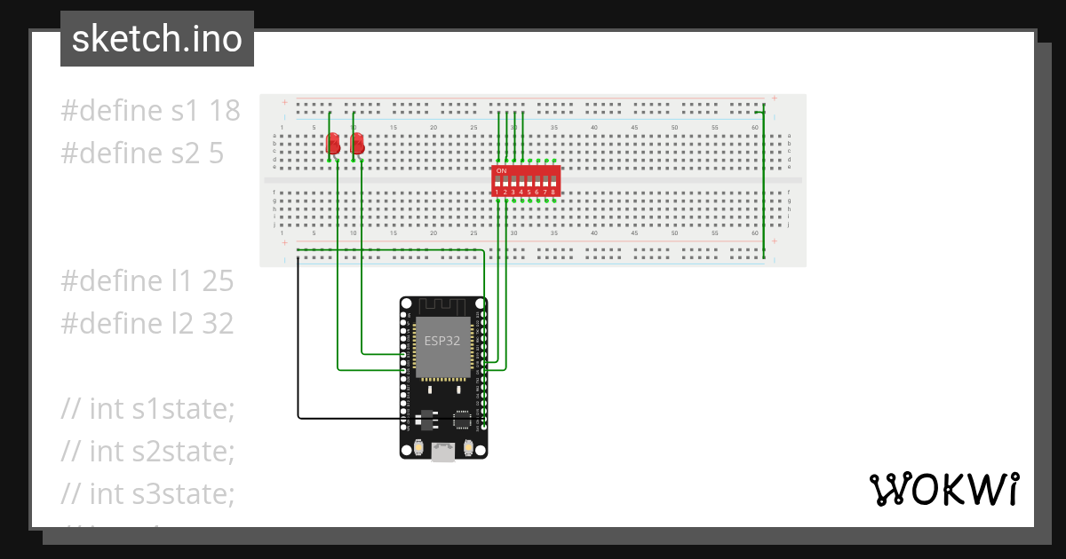 Act5_1.1 Dip switch - Wokwi ESP32, STM32, Arduino Simulator