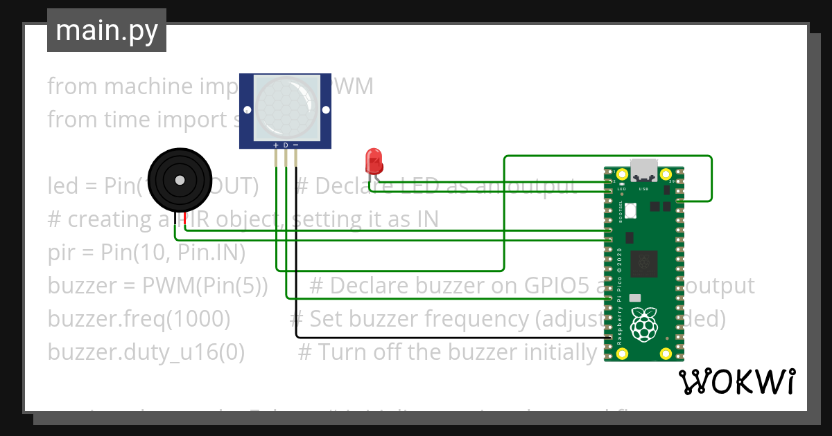 Pir Sensor Copy Wokwi Esp32 Stm32 Arduino Simulator