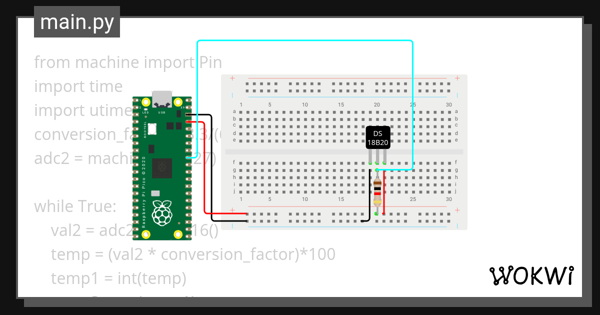 Temprature Wokwi Esp32 Stm32 Arduino Simulator 