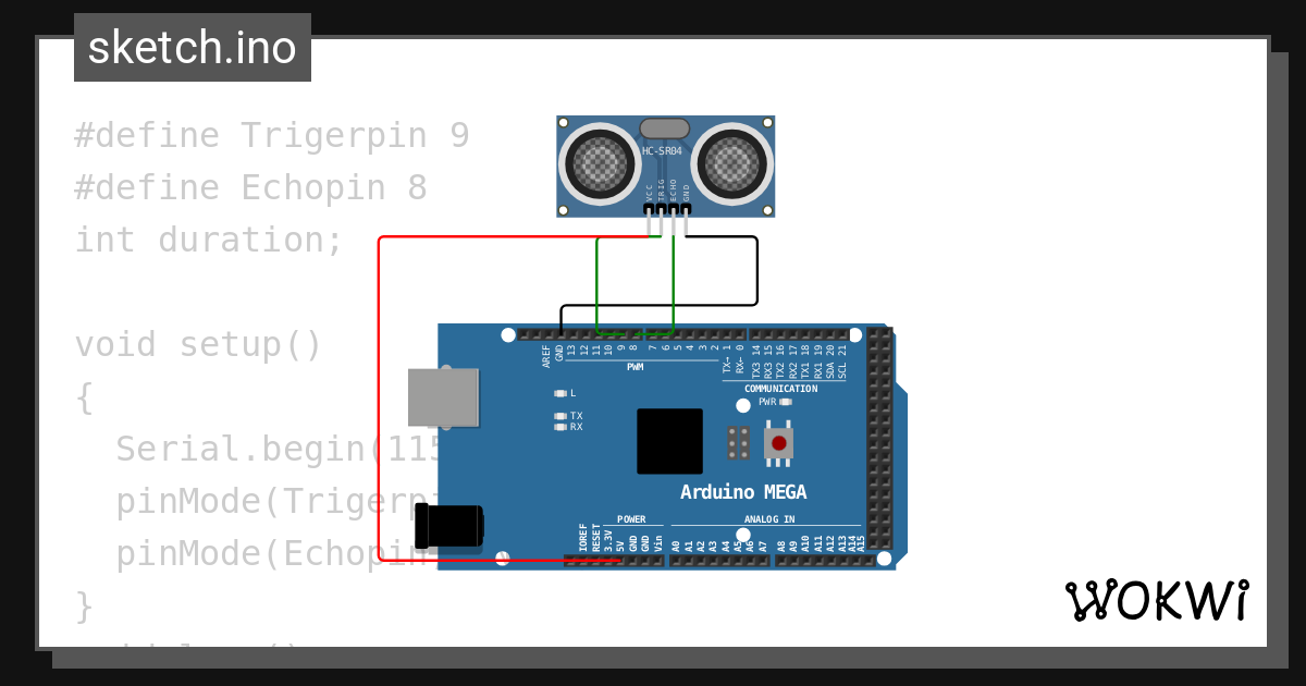 超声传感器 Wokwi Esp32 Stm32 Arduino Simulator 