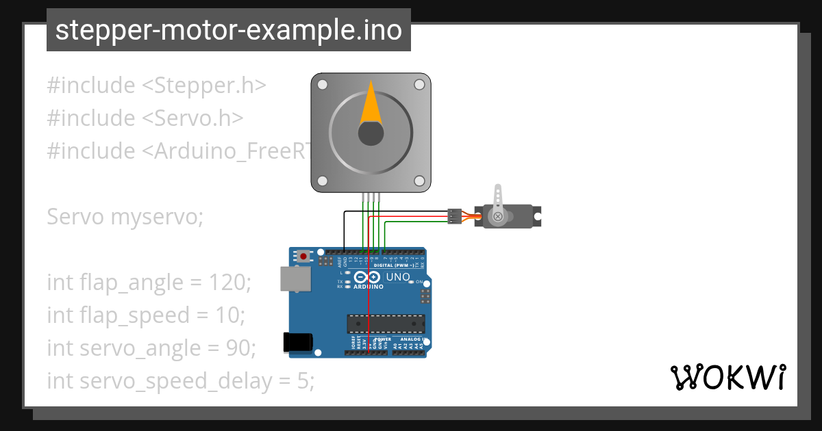 FASTWORK FLAP MOTION Without Driver - Wokwi ESP32, STM32, Arduino Simulator