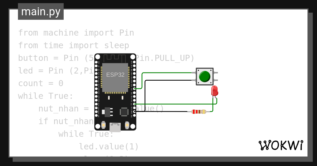 Hải Đăng11a2led Nhấp Nháy Wokwi Esp32 Stm32 Arduino Simulator 8421