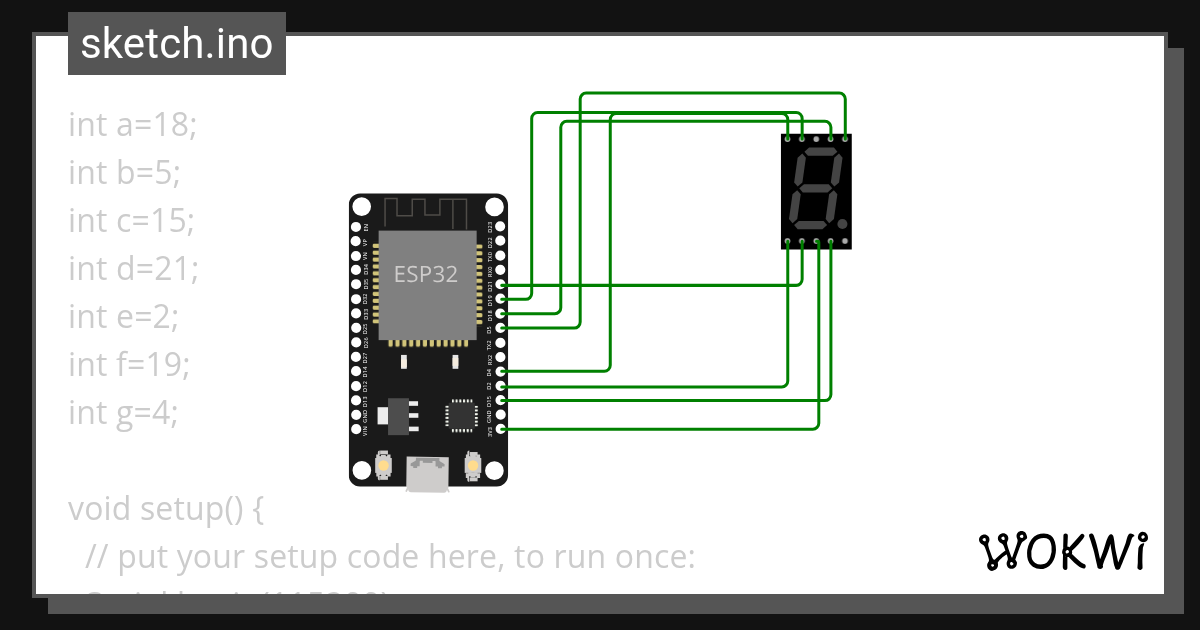 7-SEGMENT DISPLAY - Wokwi ESP32, STM32, Arduino Simulator