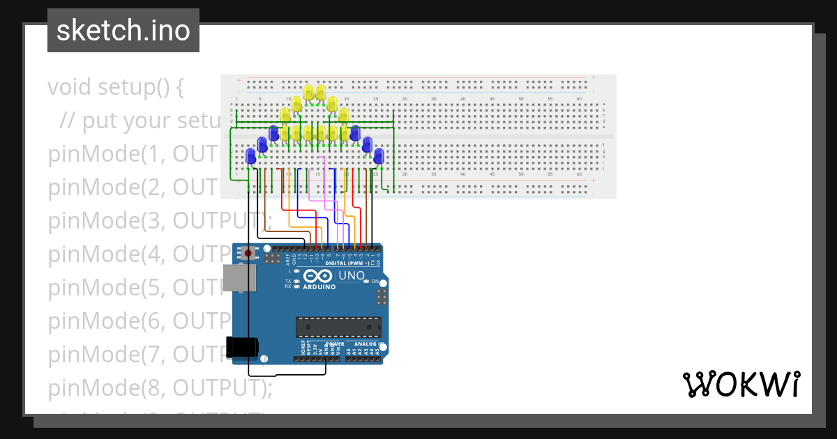 Inisial nama - Wokwi ESP32, STM32, Arduino Simulator