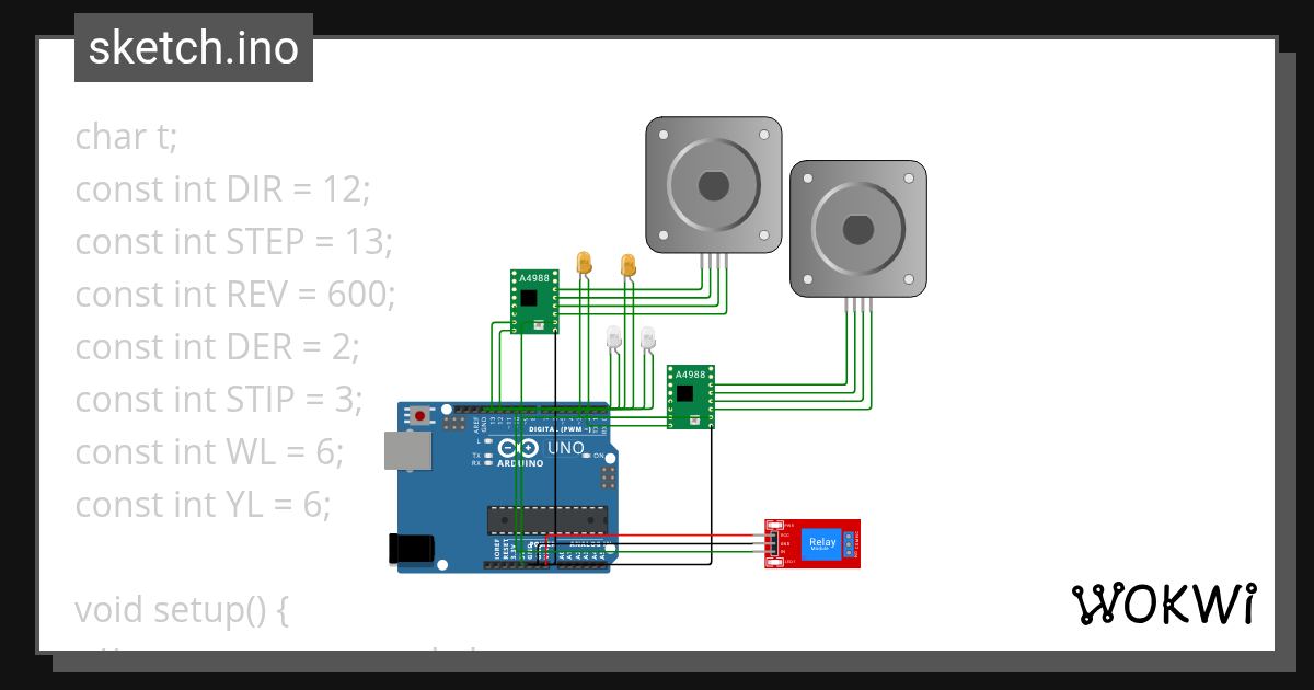 Relay module controlled car 0.2 version - Wokwi ESP32, STM32, Arduino Simulator