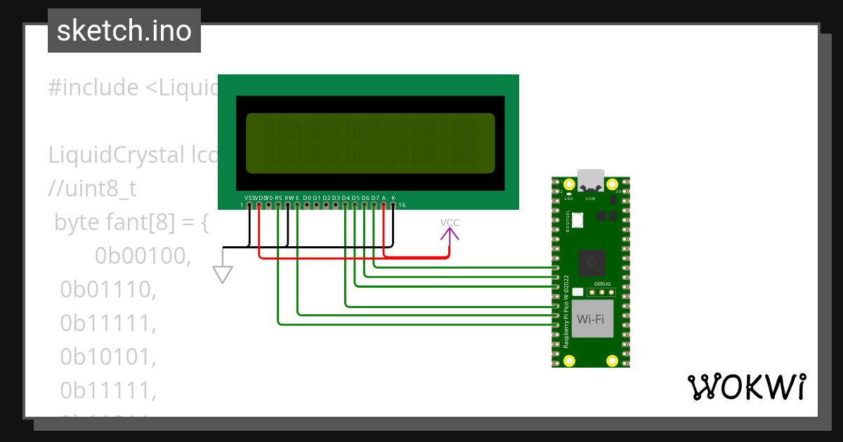 LCD_ESTANDAR - Wokwi ESP32, STM32, Arduino Simulator