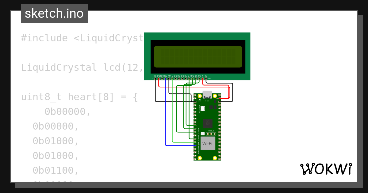 Practica 6 Unidad 2 Lcd Caracter Wokwi Esp32 Stm32 Arduino Simulator