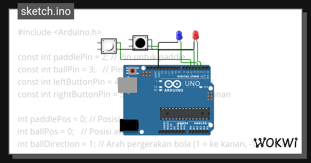 Brick Breaker LED - Wokwi ESP32, STM32, Arduino Simulator
