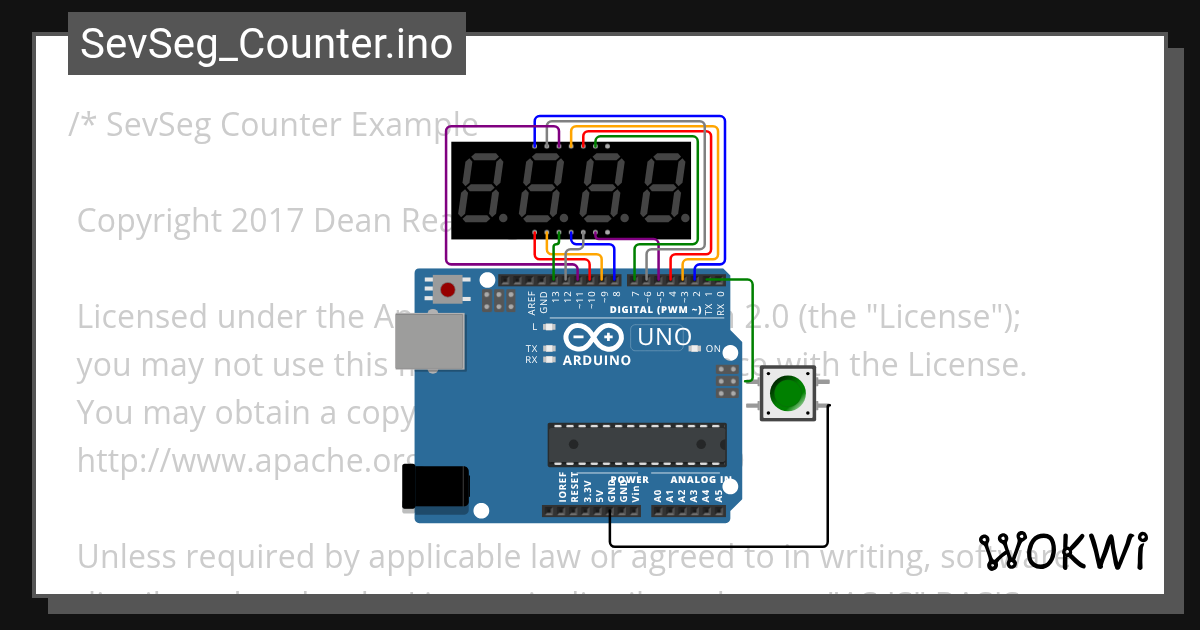SevSeg_Counter.ino Copy (4) - Wokwi ESP32, STM32, Arduino Simulator