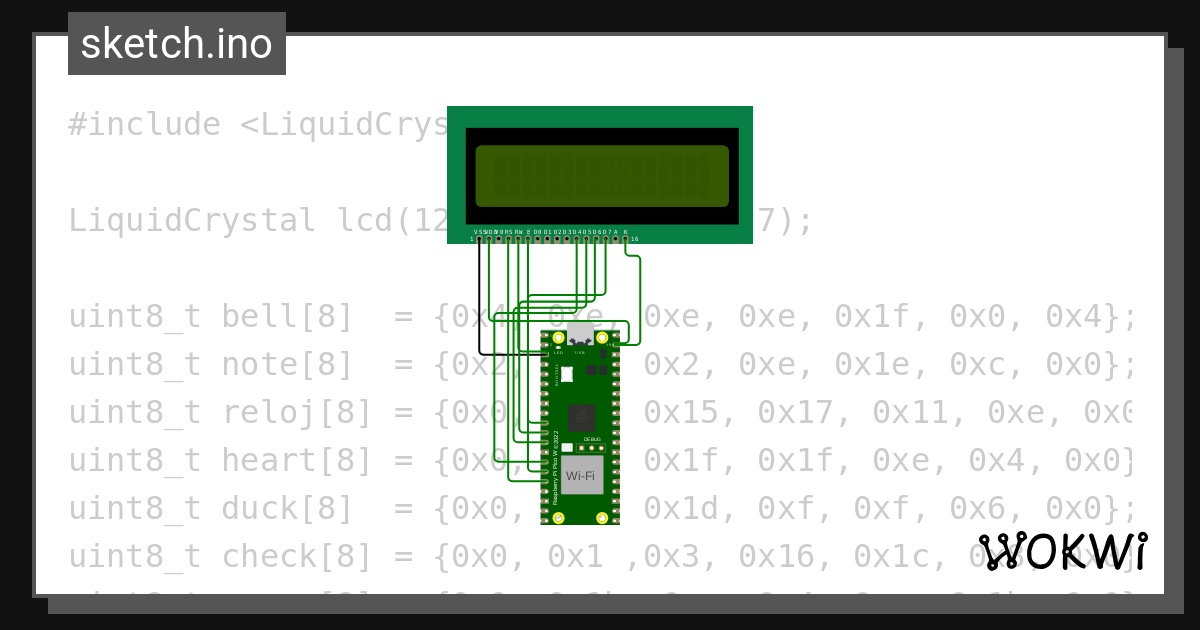 Caracteres Wokwi Esp32 Stm32 Arduino Simulator