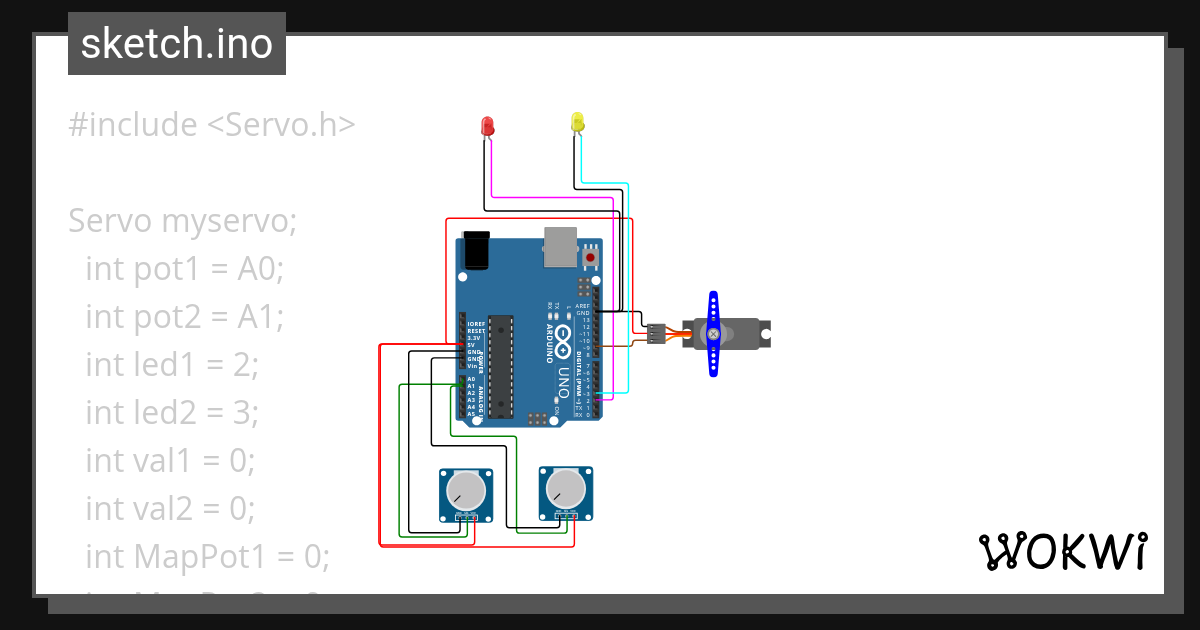 Tugas 2: Kontrol servo dengan dual input - Wokwi ESP32, STM32, Arduino Simulator