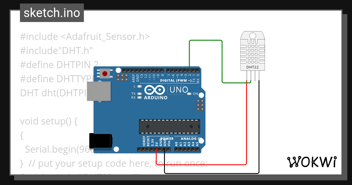 DHTsensor - Wokwi ESP32, STM32, Arduino Simulator