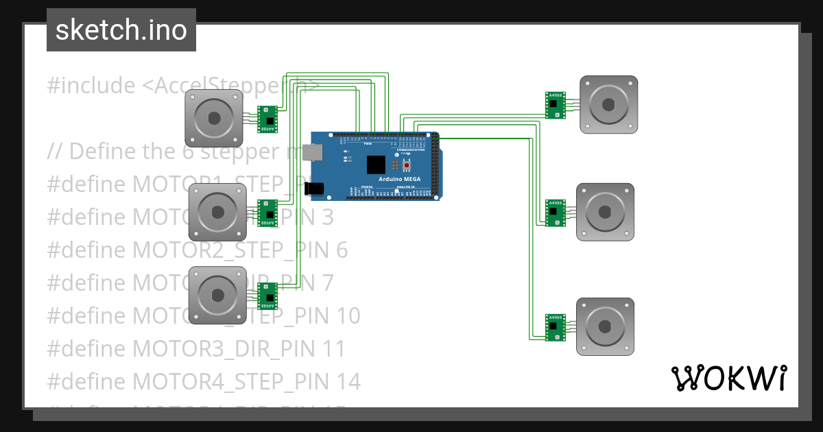 motor matrix - Wokwi ESP32, STM32, Arduino Simulator