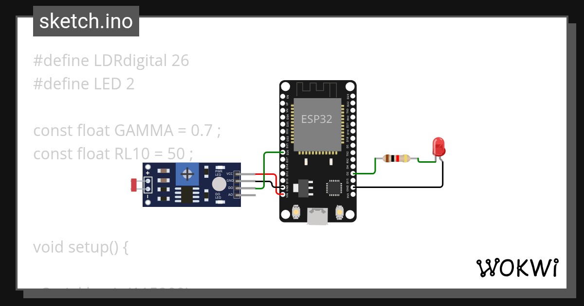 sensor LDR TA - Wokwi ESP32, STM32, Arduino Simulator sensor LDR TA - Wokwi ESP32, STM32, Arduino Simulator