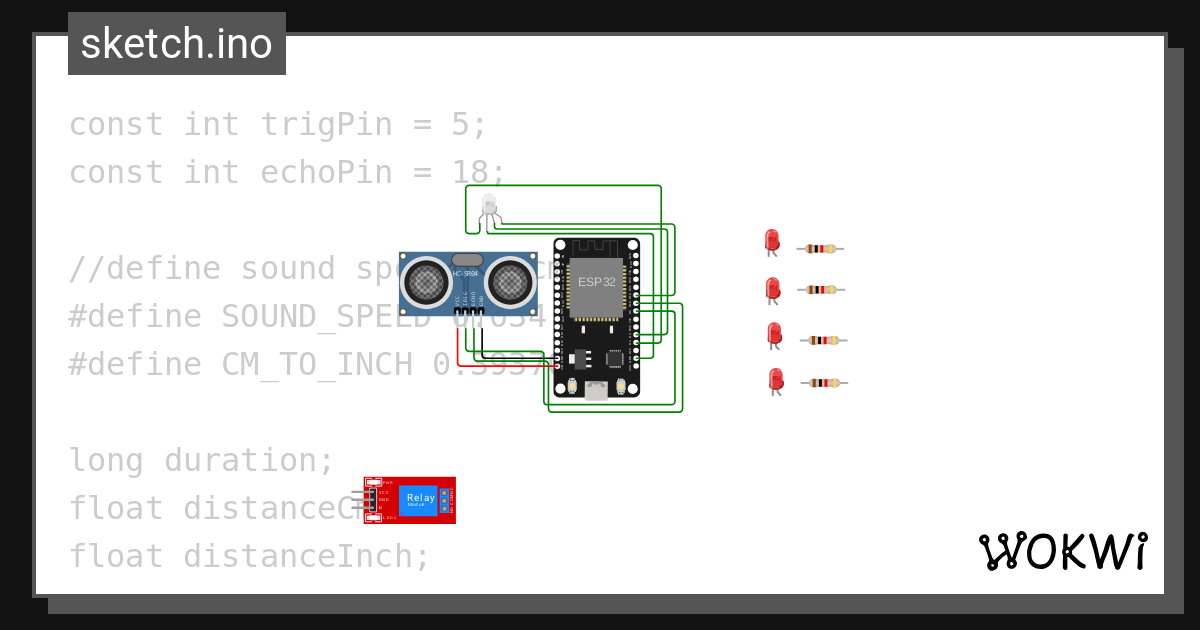 Sensor Jarak Wokwi Esp32 Stm32 Arduino Simulator 4178