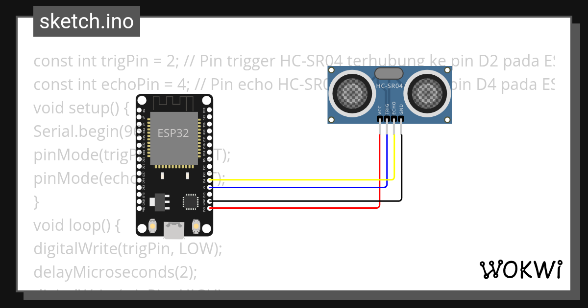 HC-SR04 NOVAL SAPUTRA Copy - Wokwi ESP32, STM32, Arduino Simulator HC-SR04 NOVAL SAPUTRA Copy - Wokwi ESP32, STM32, Arduino Simulator