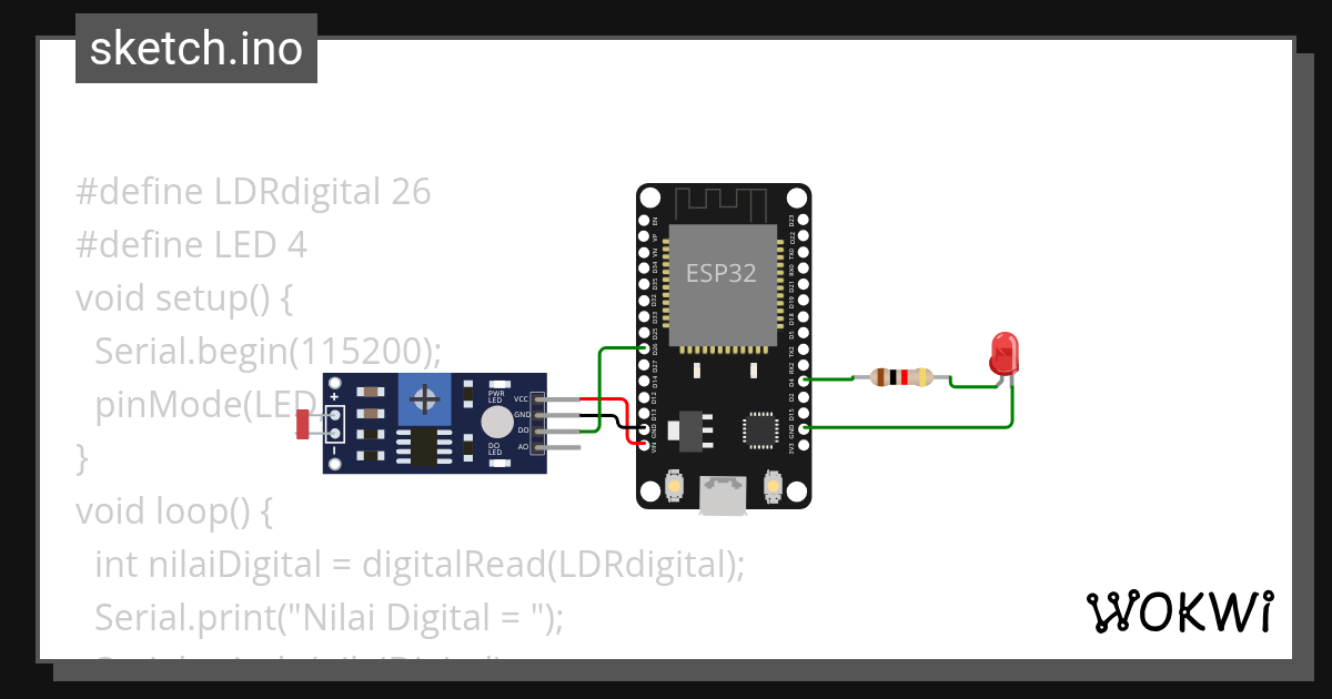 sensor LDR DIGITAL - Wokwi ESP32, STM32, Arduino Simulator sensor LDR DIGITAL - Wokwi ESP32, STM32, Arduino Simulator