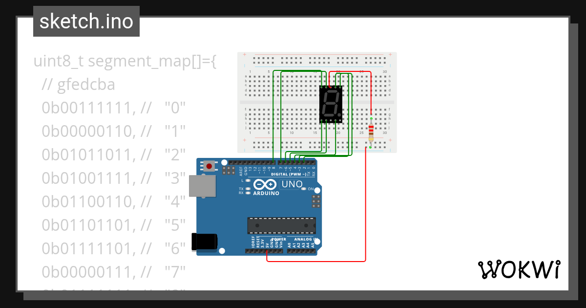 Hexadecimal Display Wokwi Esp32 Stm32 Arduino Simulator 8165