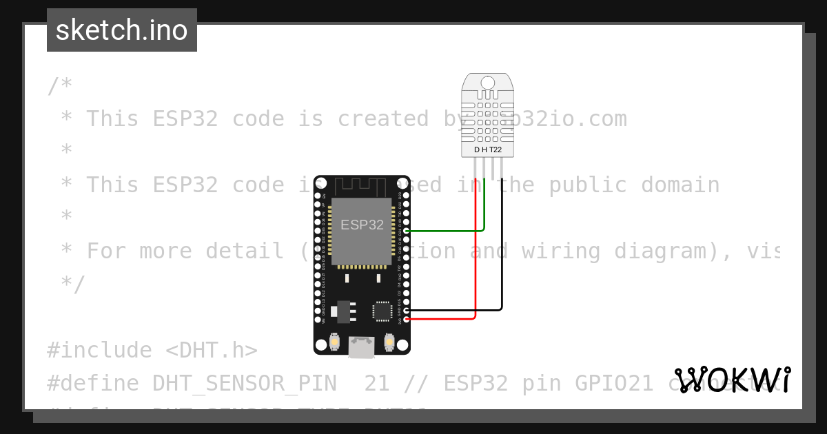 Dht Sensor Esp32 Wokwi Esp32 Stm32 Arduino Simulator 6520