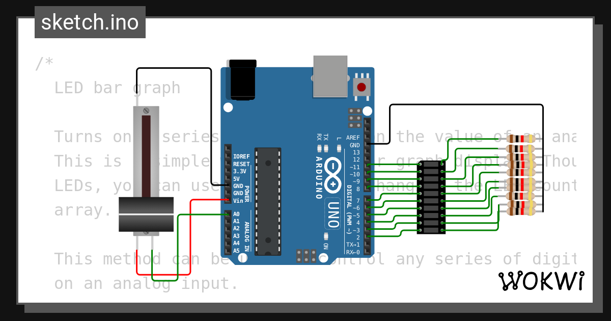 Led Bar Graph Wokwi Esp32 Stm32 Arduino Simulator