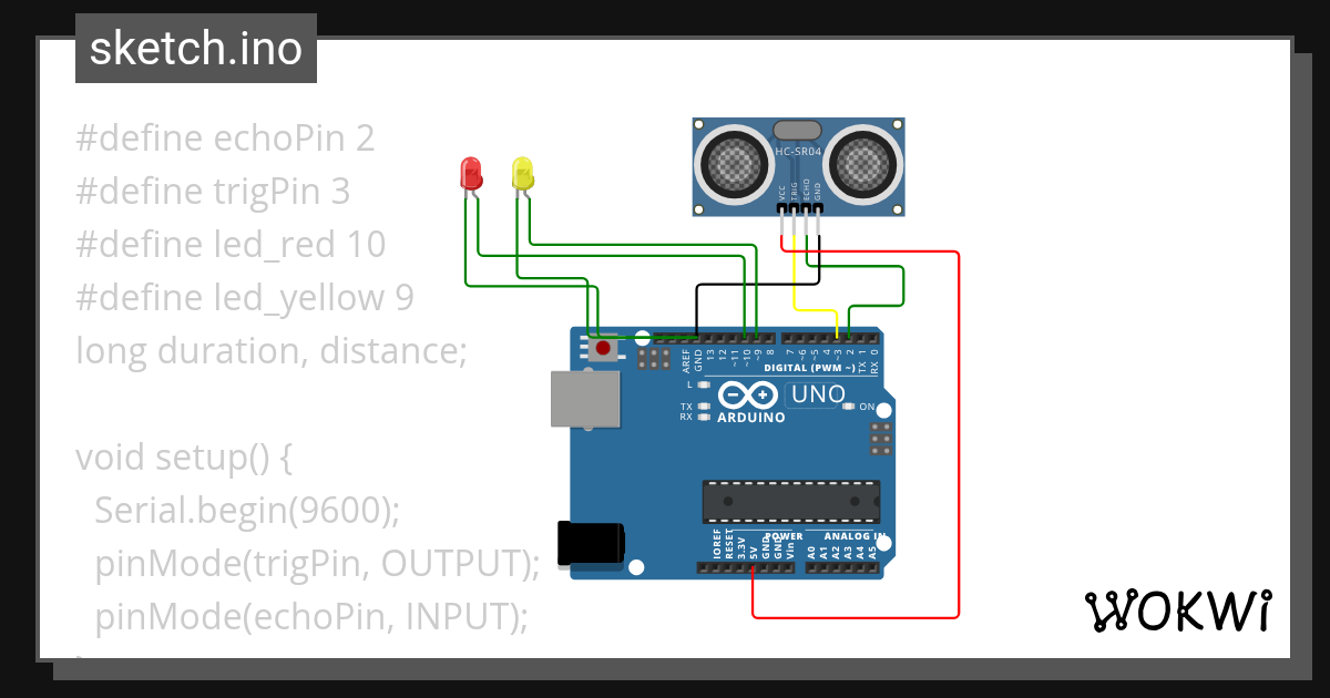ultrasonic-led - Wokwi ESP32, STM32, Arduino Simulator