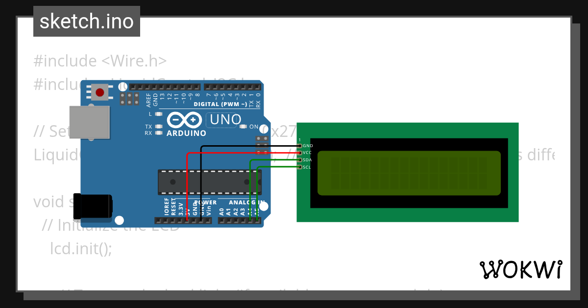 Lcd I2C - Wokwi ESP32, STM32, Arduino Simulator