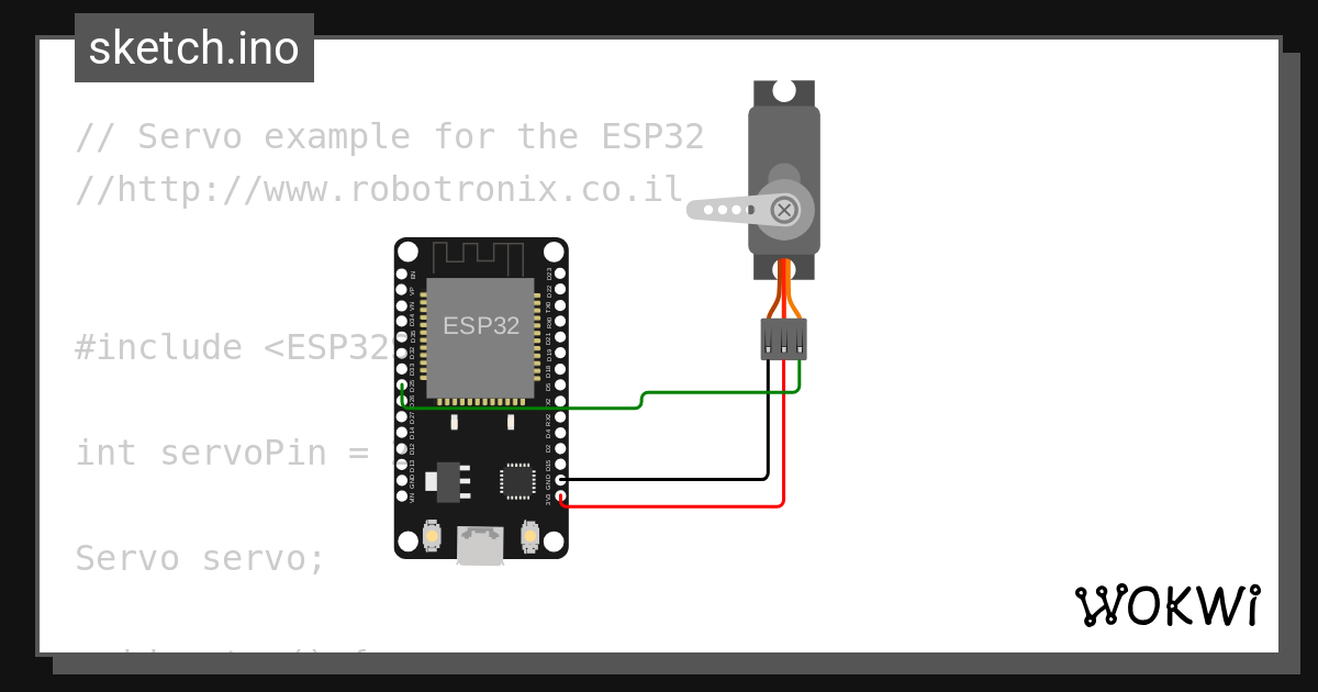 Servo Simple Esp32 Wokwi Esp32 Stm32 Arduino Simulator
