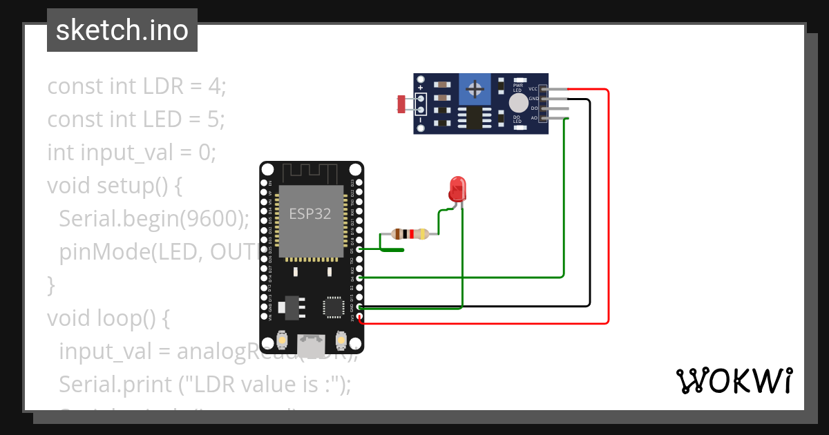 ESP32 LDR SLED Copy - Wokwi ESP32, STM32, Arduino Simulator