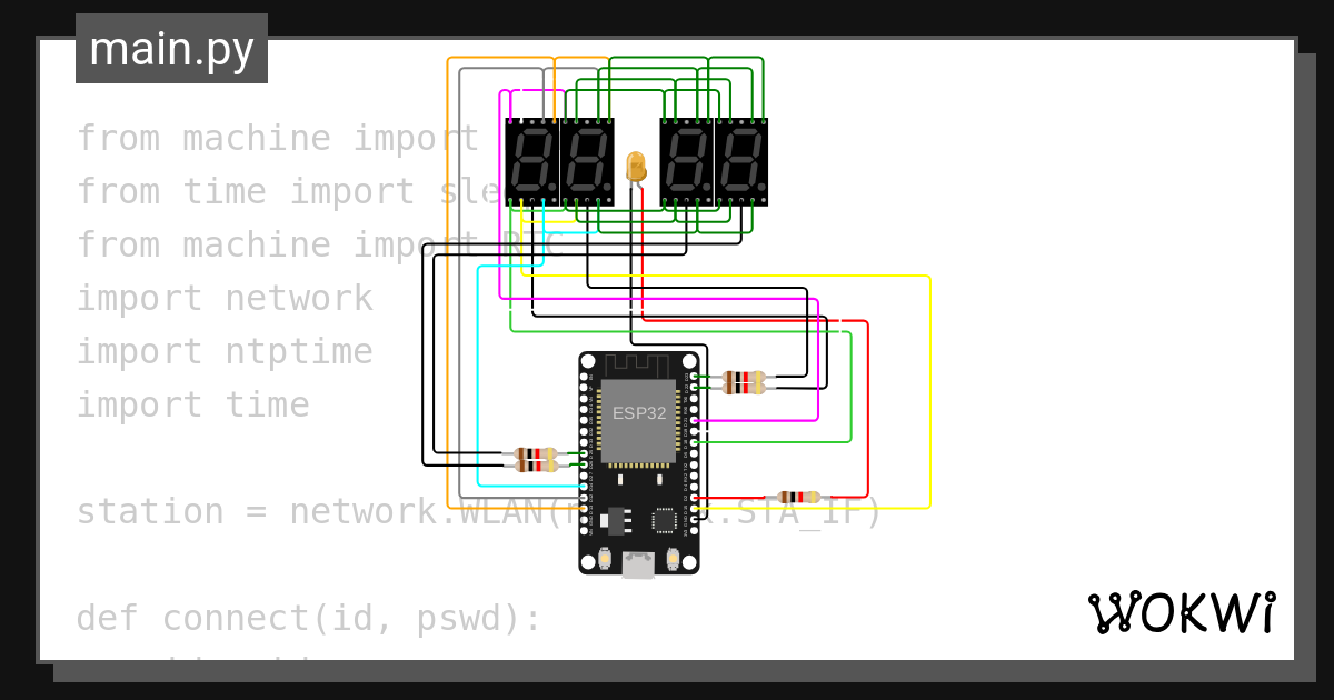 Micropython Esp32led Wifi Clock Wokwi Esp32 Stm32 Arduino Simulator
