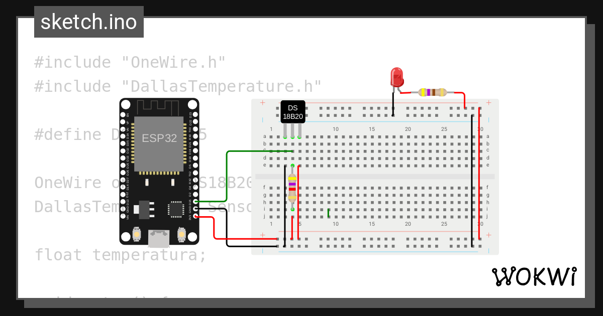 Sensor Ds18b20 Sala Wokwi Esp32 Stm32 Arduino Simulator