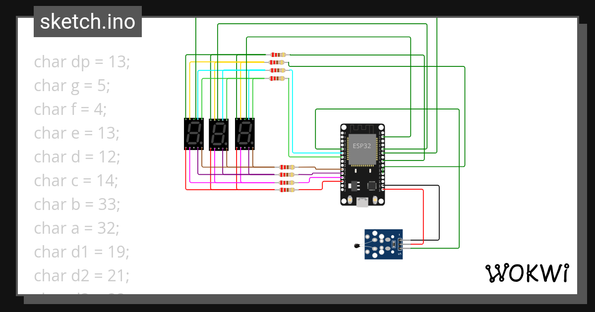 7segmen 3digit ntc - Wokwi ESP32, STM32, Arduino Simulator