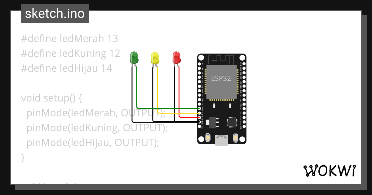 Praktikum Membuat Rangkaian - Wokwi ESP32, STM32, Arduino Simulator