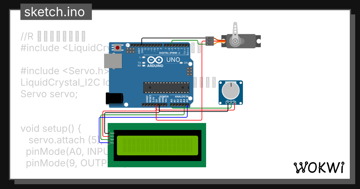 volumm led servo 3 /15 - Wokwi ESP32, STM32, Arduino Simulator