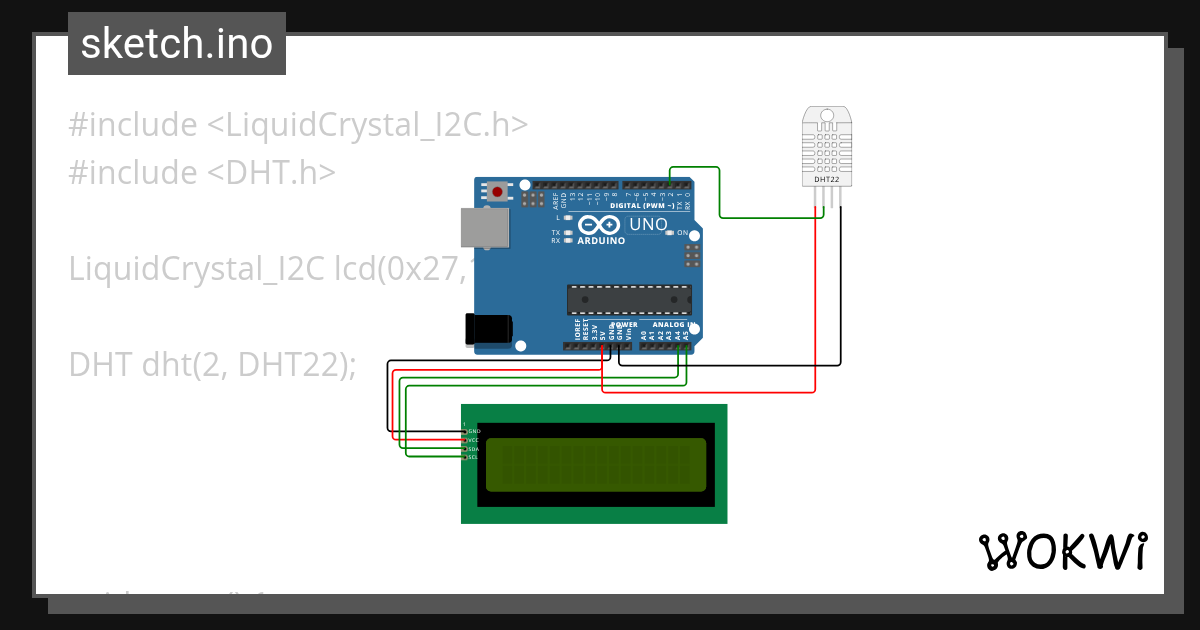 dht22 lcd - Wokwi ESP32, STM32, Arduino Simulator