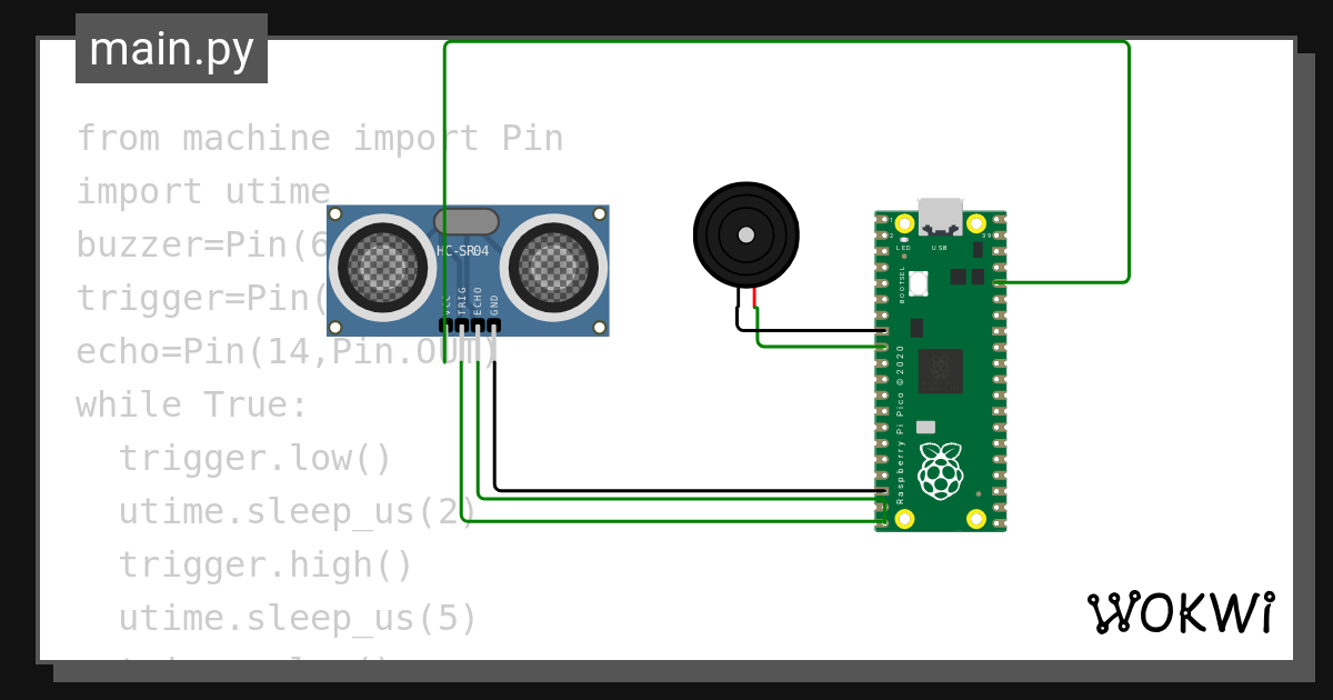 Ultraand Buzzermerge Wokwi Esp32 Stm32 Arduino Simulator