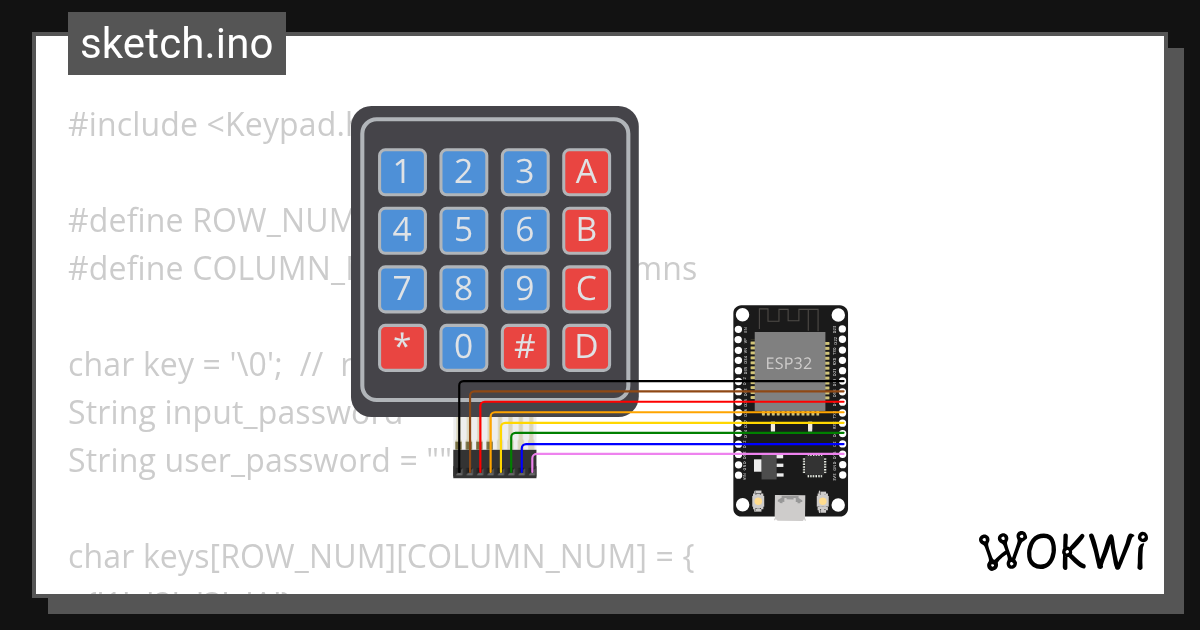 Project-259[Custom Password] - Wokwi ESP32, STM32, Arduino Simulator