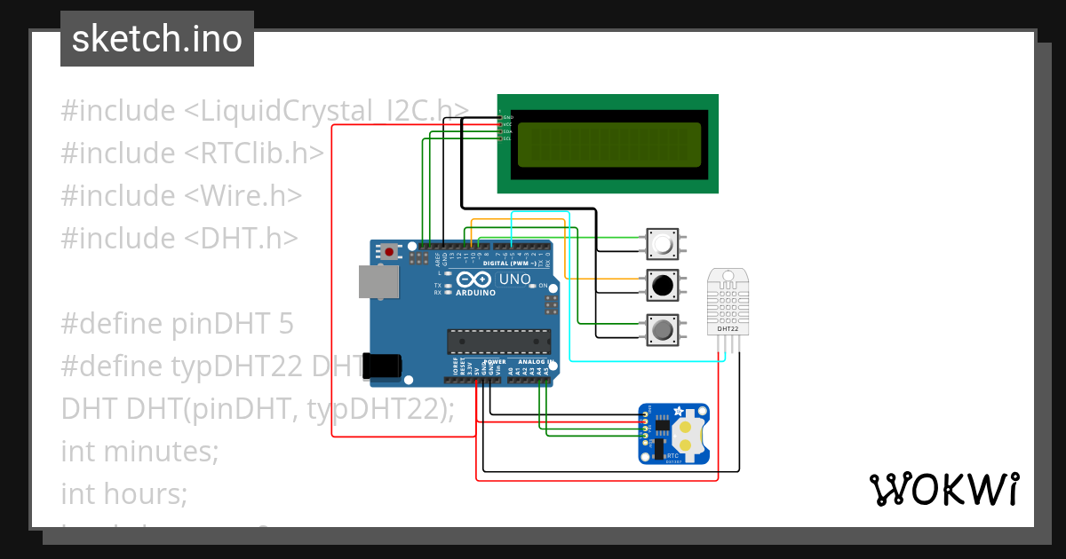 hodiny - Wokwi ESP32, STM32, Arduino Simulator