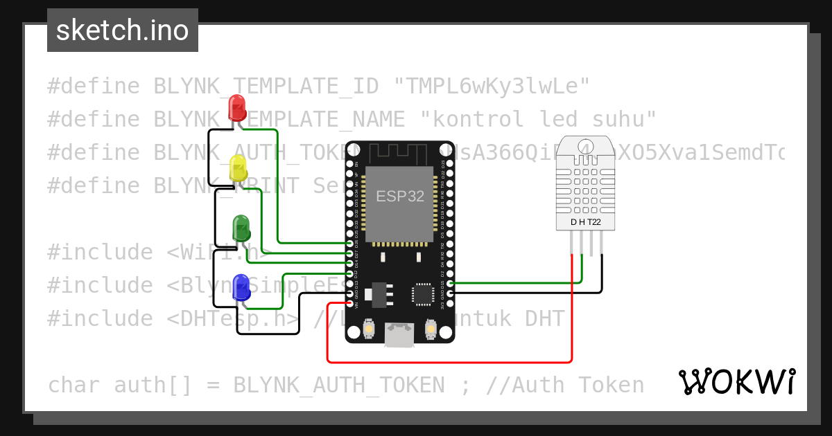 Testing Suhu Dan Led Rg Wokwi Esp32 Stm32 Arduino Simulator