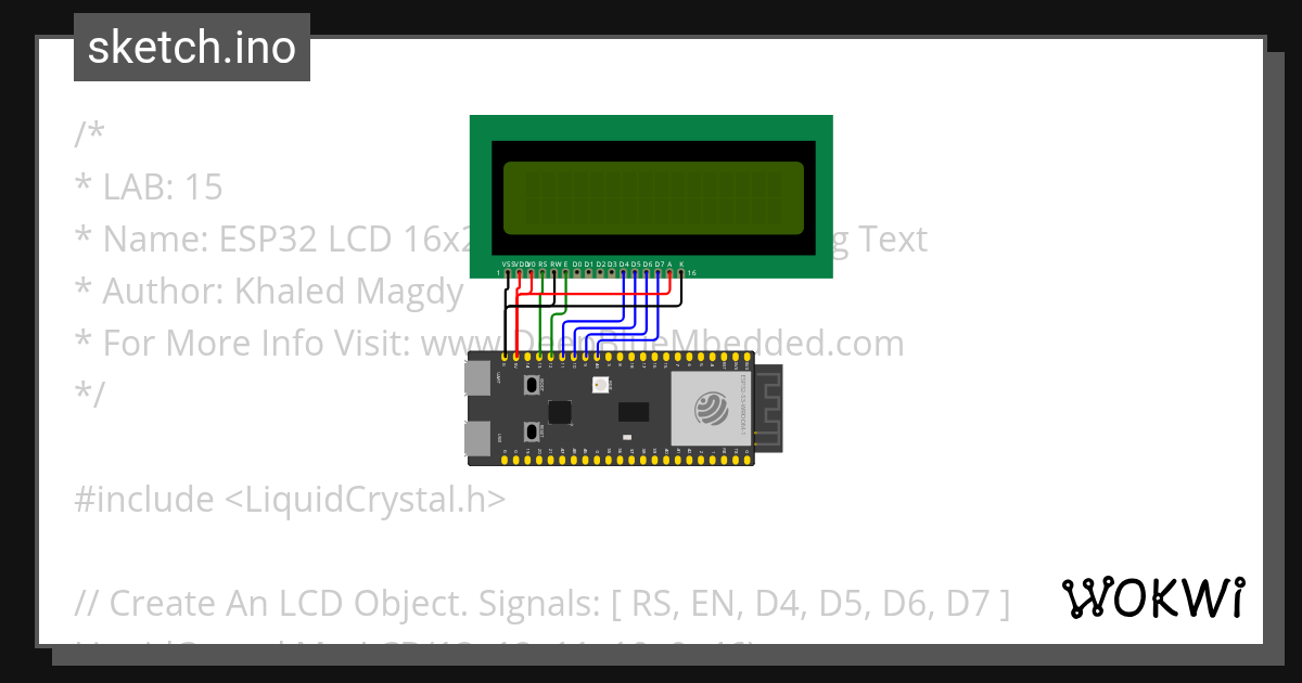 Display - Wokwi ESP32, STM32, Arduino Simulator