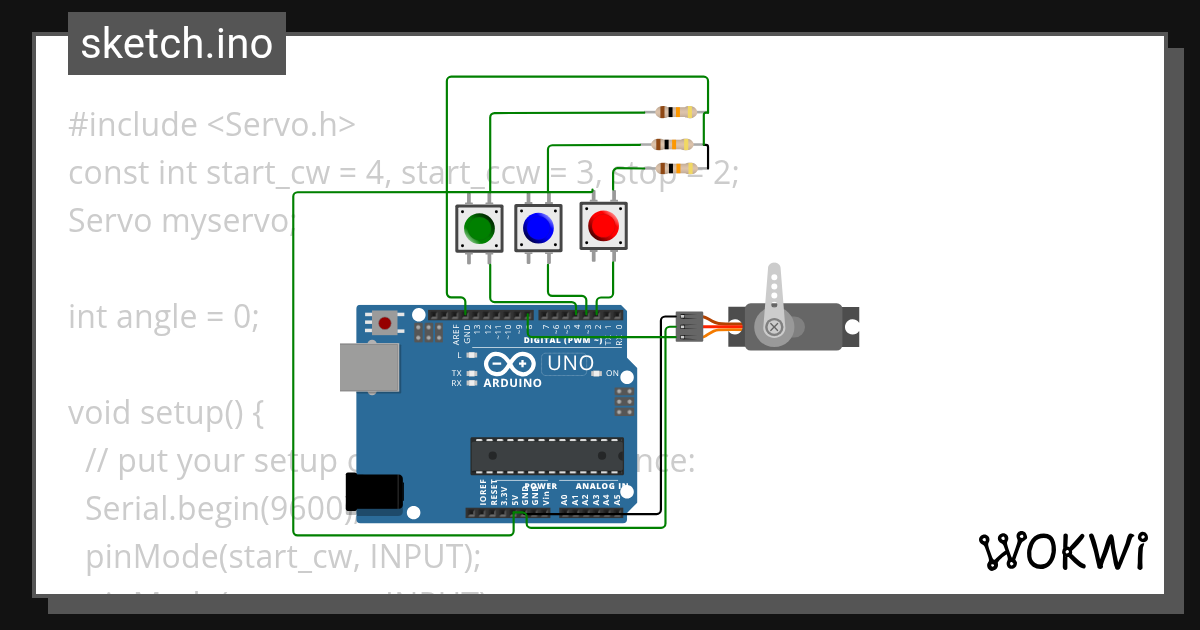 Servo Dengan 3 Button Wokwi Esp32 Stm32 Arduino Simulator 7154
