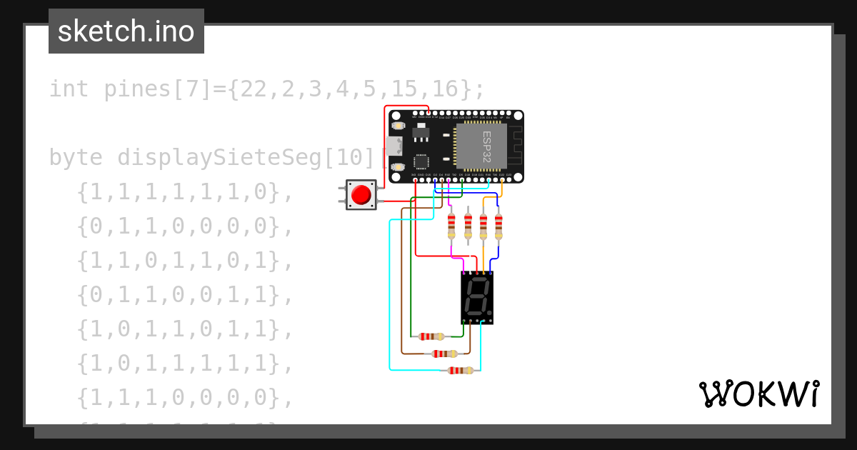 Practica 7segboton Wokwi Esp32 Stm32 Arduino Simulator
