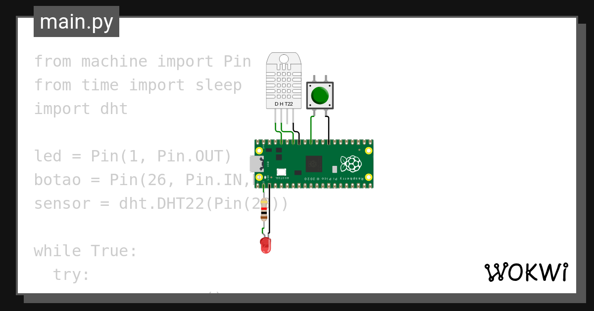 Sensor Com Led E Botao Wokwi Esp32 Stm32 Arduino Simulator 2003