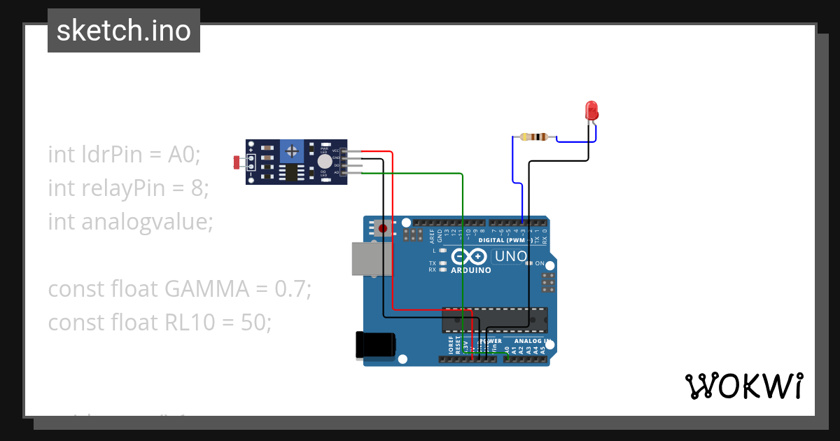 Sensor cahaya - Wokwi ESP32, STM32, Arduino Simulator